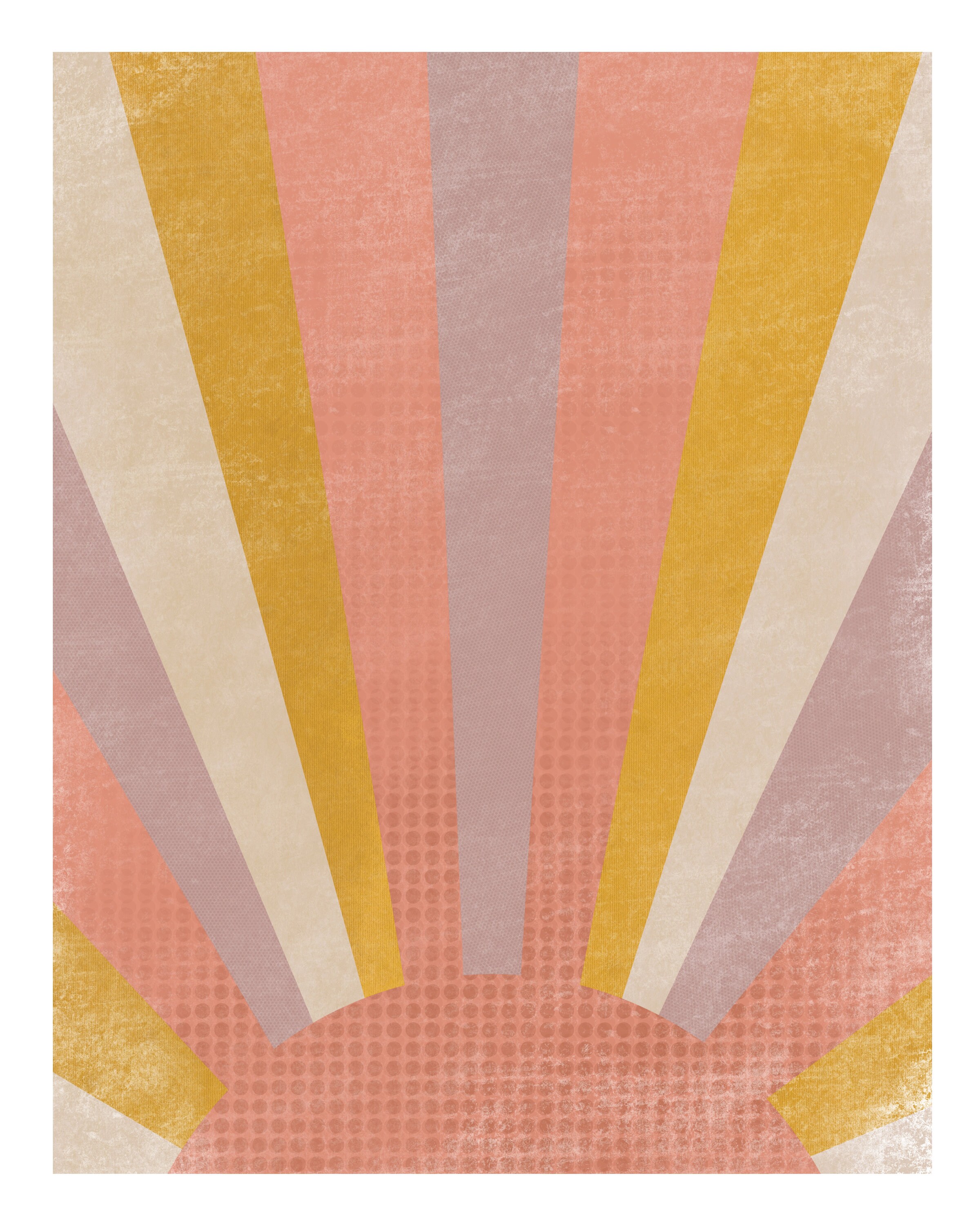 Retro Sun Art, Mid Century Print, Retro Wall Decor, Sun Rays Poster ...