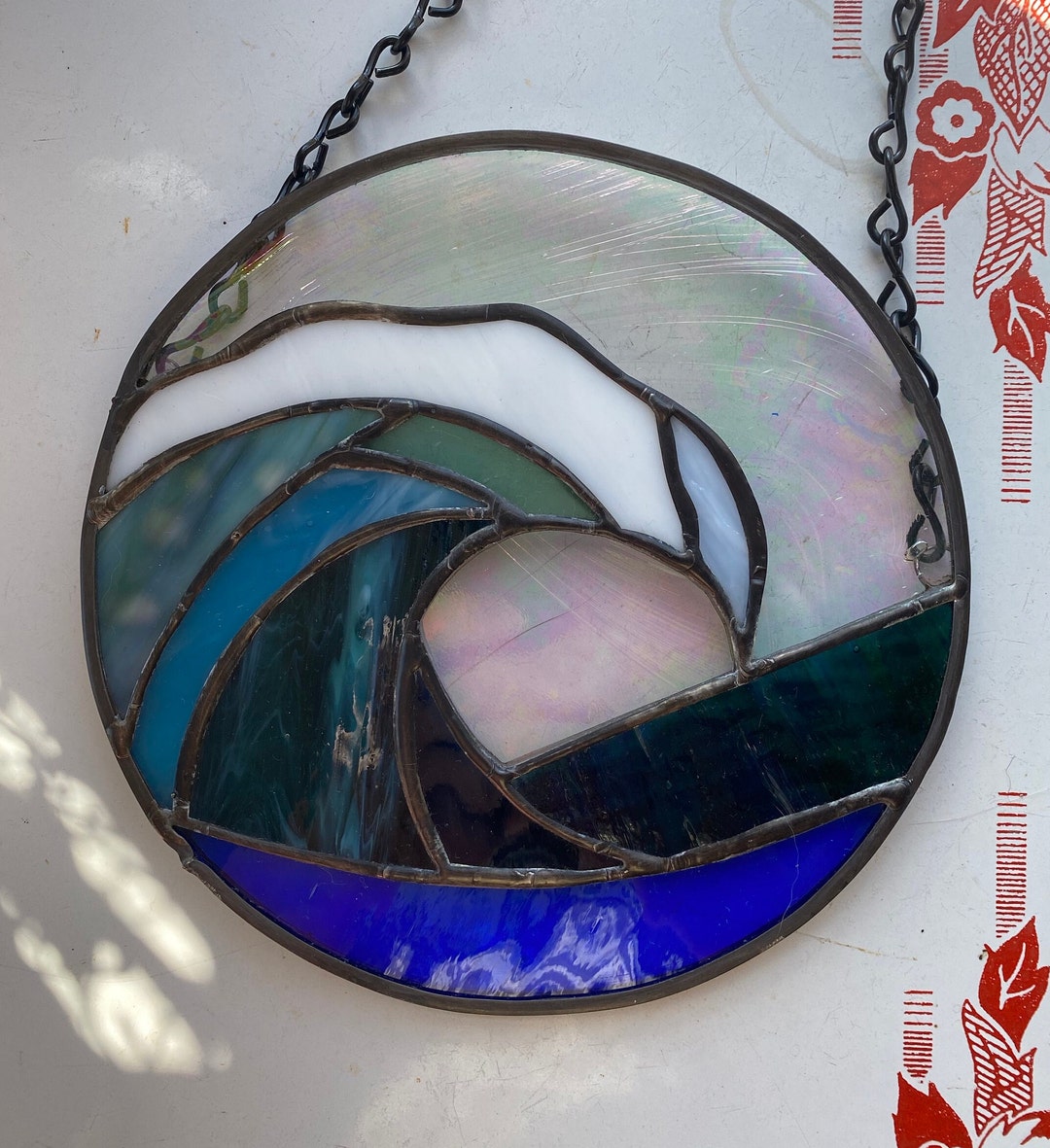 Ocean Wave Stained Glass - Etsy