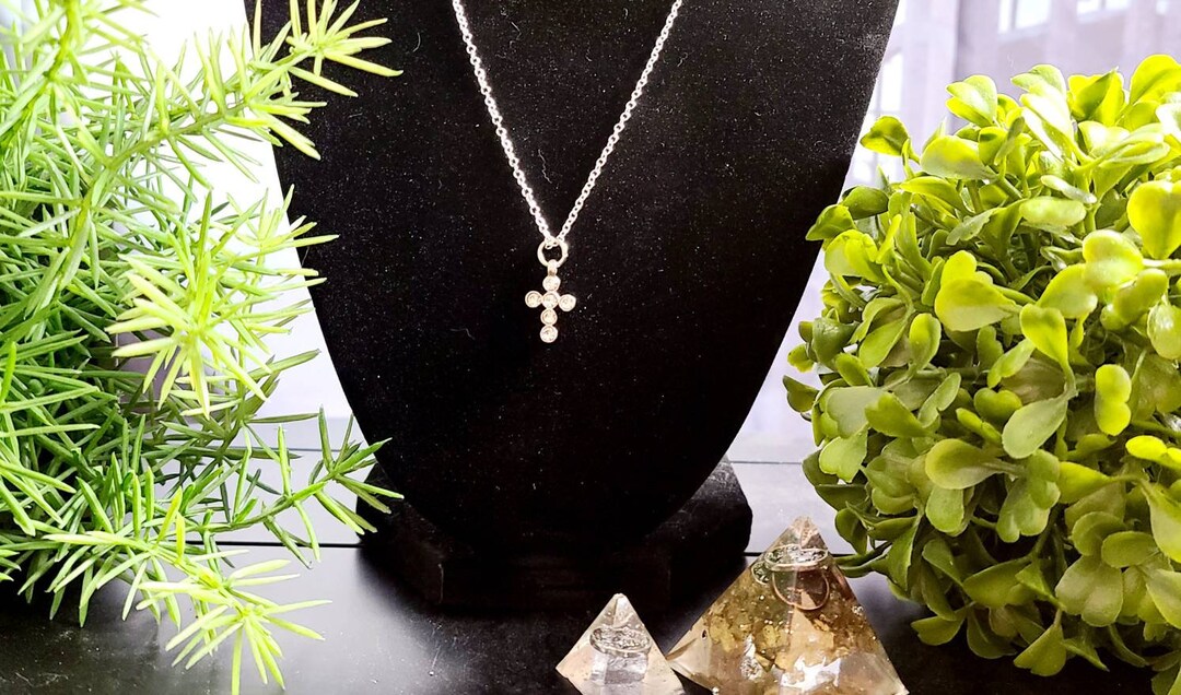 Crystal Bing Cross Necklace - Gothic, Punk, Wiccan, Witchcraft, Celtic ...