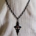 Vintage Vampire Cross Black Steel Necklace With Red Gemstone - Withcy ...
