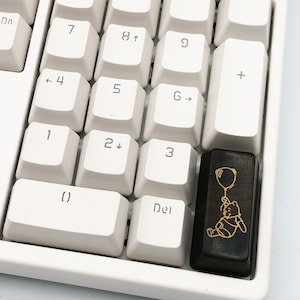 Numerical Enter Keycap Pooh Bear and Balloon Handmade Engraved 2.25u ...