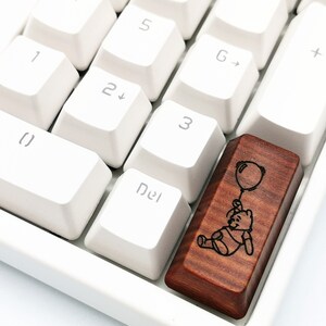 Numerical Enter Keycap Pooh Bear and Balloon Handmade Engraved 2.25u ...