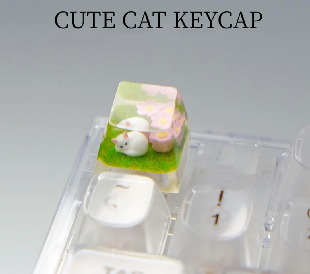 Handmade Cute Cat Resin Keycaps,custom Artisan Keycaps,backlit Keycap ...