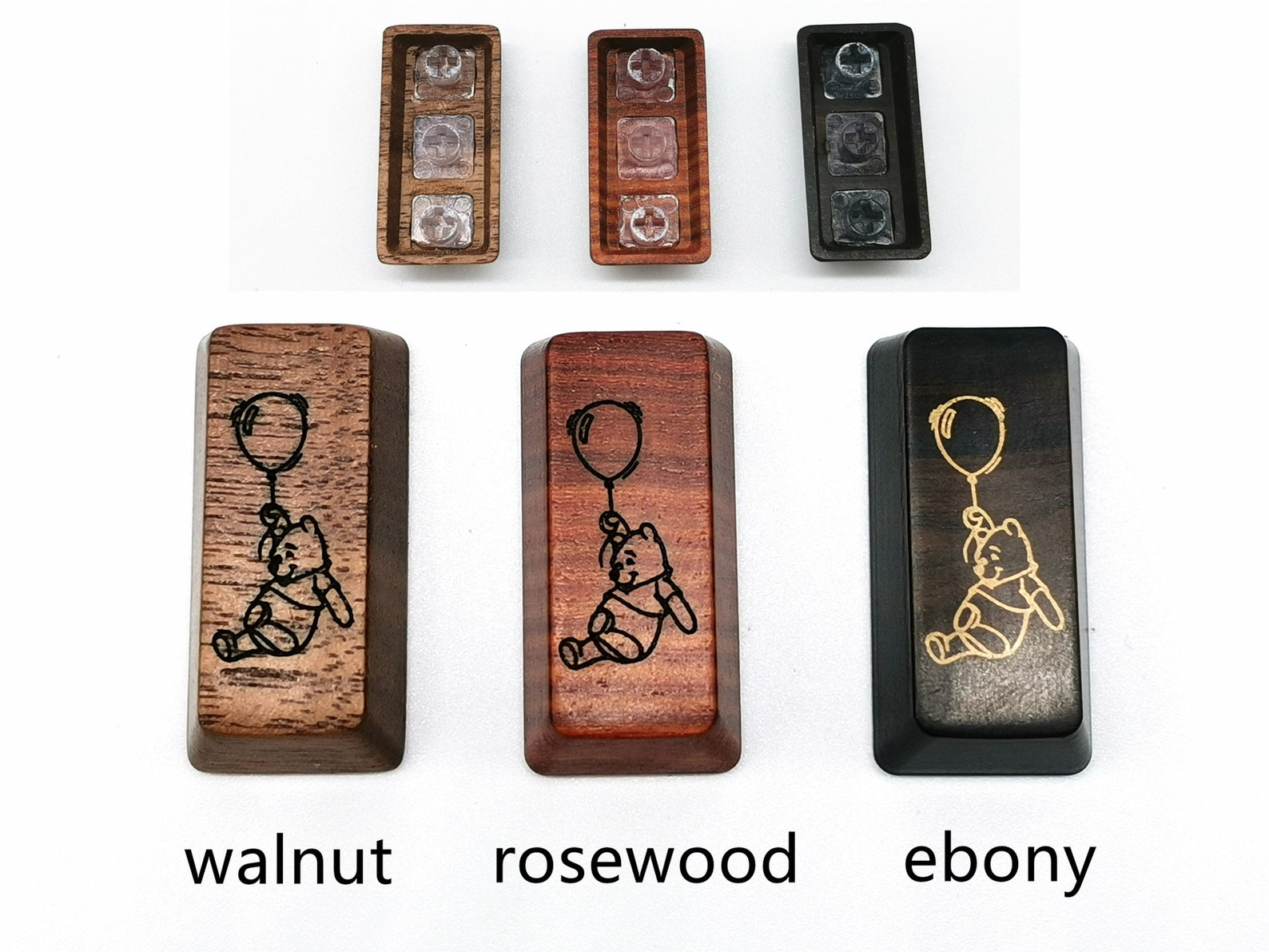 Numerical Enter Keycap Pooh Bear and Balloon Handmade Engraved | Etsy