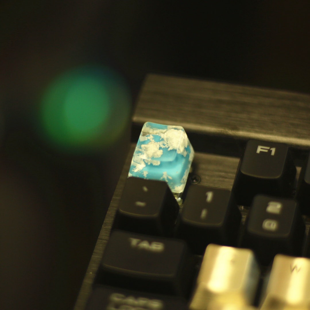 Custom Artisan Resin Keycapsbacklit Translucent Blue Sky - Etsy