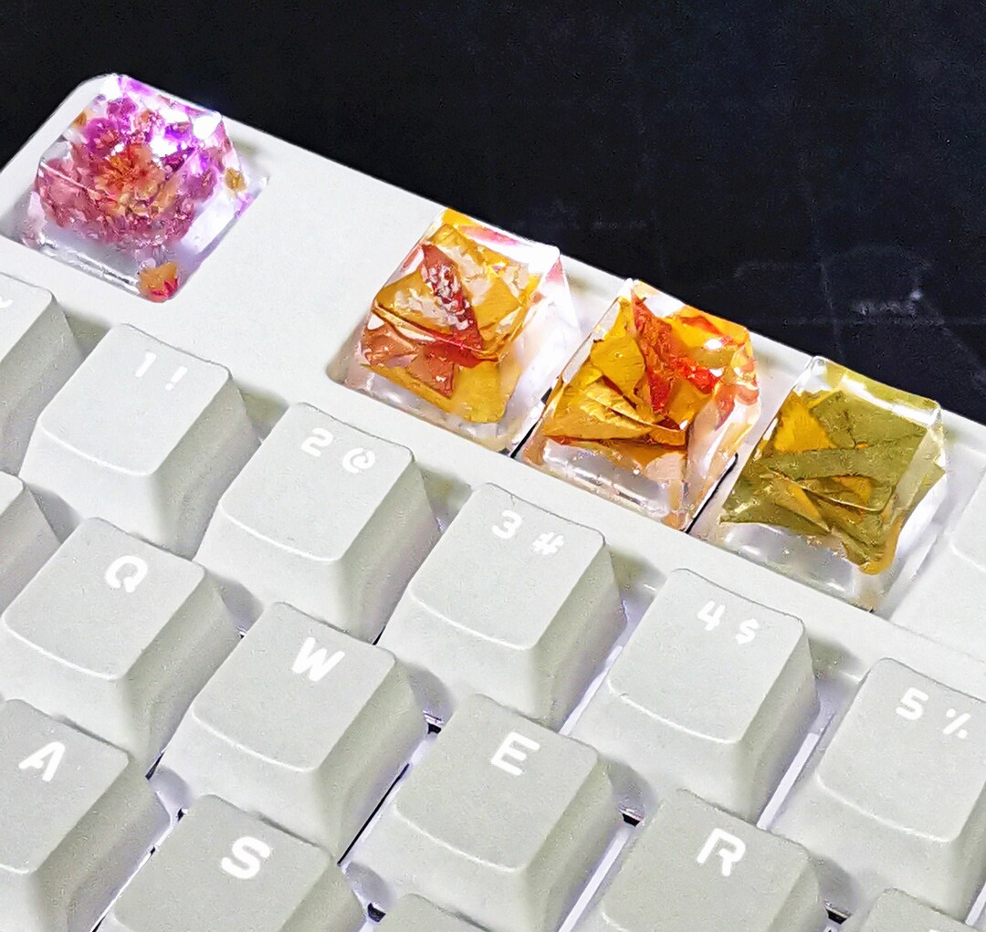 Novelty Artisan Keycaps,flower Leaves Backlit Resin Keycap,for Cherry ...