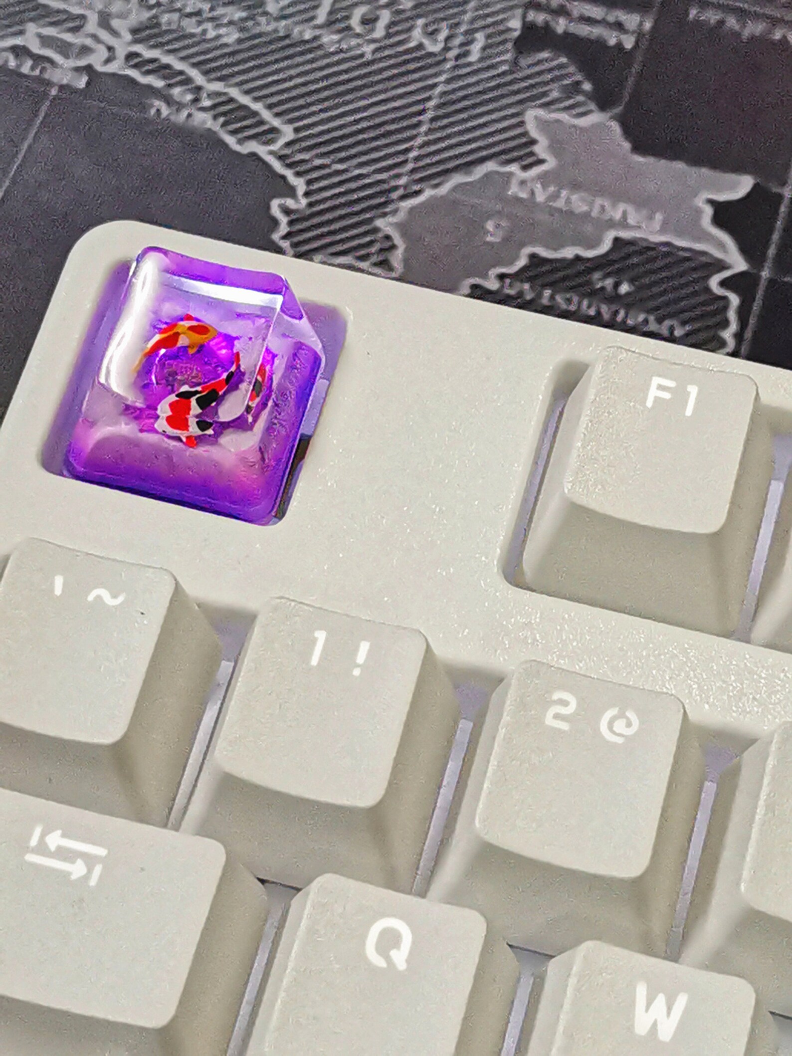Handmade Koi Fish Resin Keycaps R4/ESC Backlit Artisan Keycap - Etsy