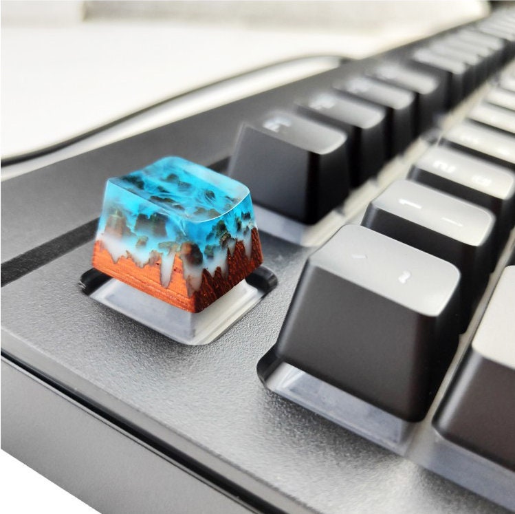 Handmade Backlit Artisan Keycap Snow Mountain Resin & Solid | Etsy