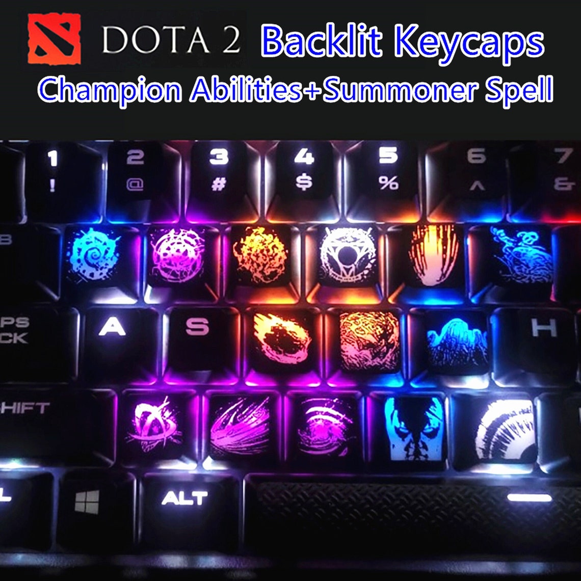 DOTA 2 Backlit Custom Keycaps Character Heroes Skill Ability - Etsy