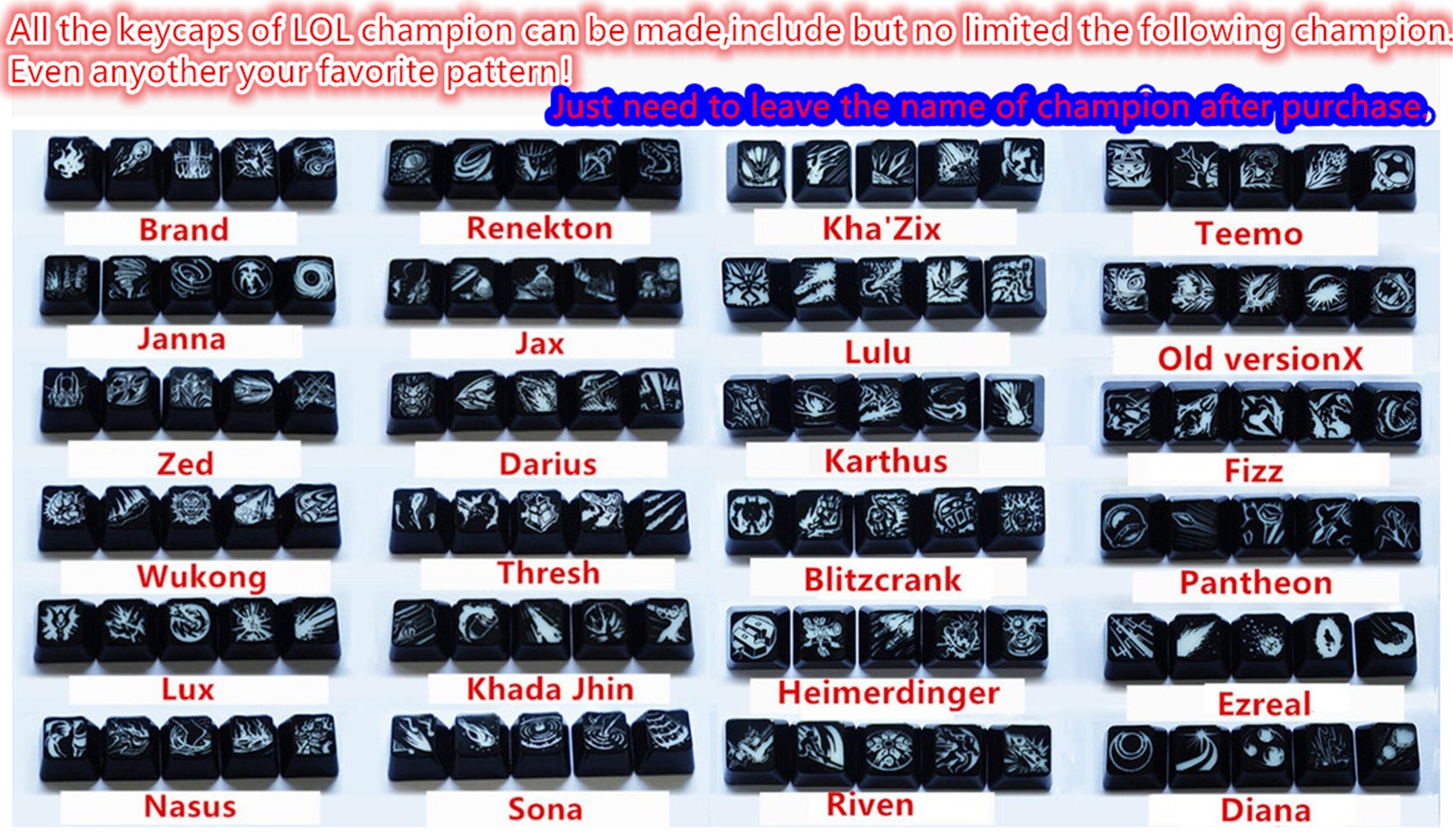 League of Legends LOL Backlit Custom Keycap Character Ability - Etsy Canada