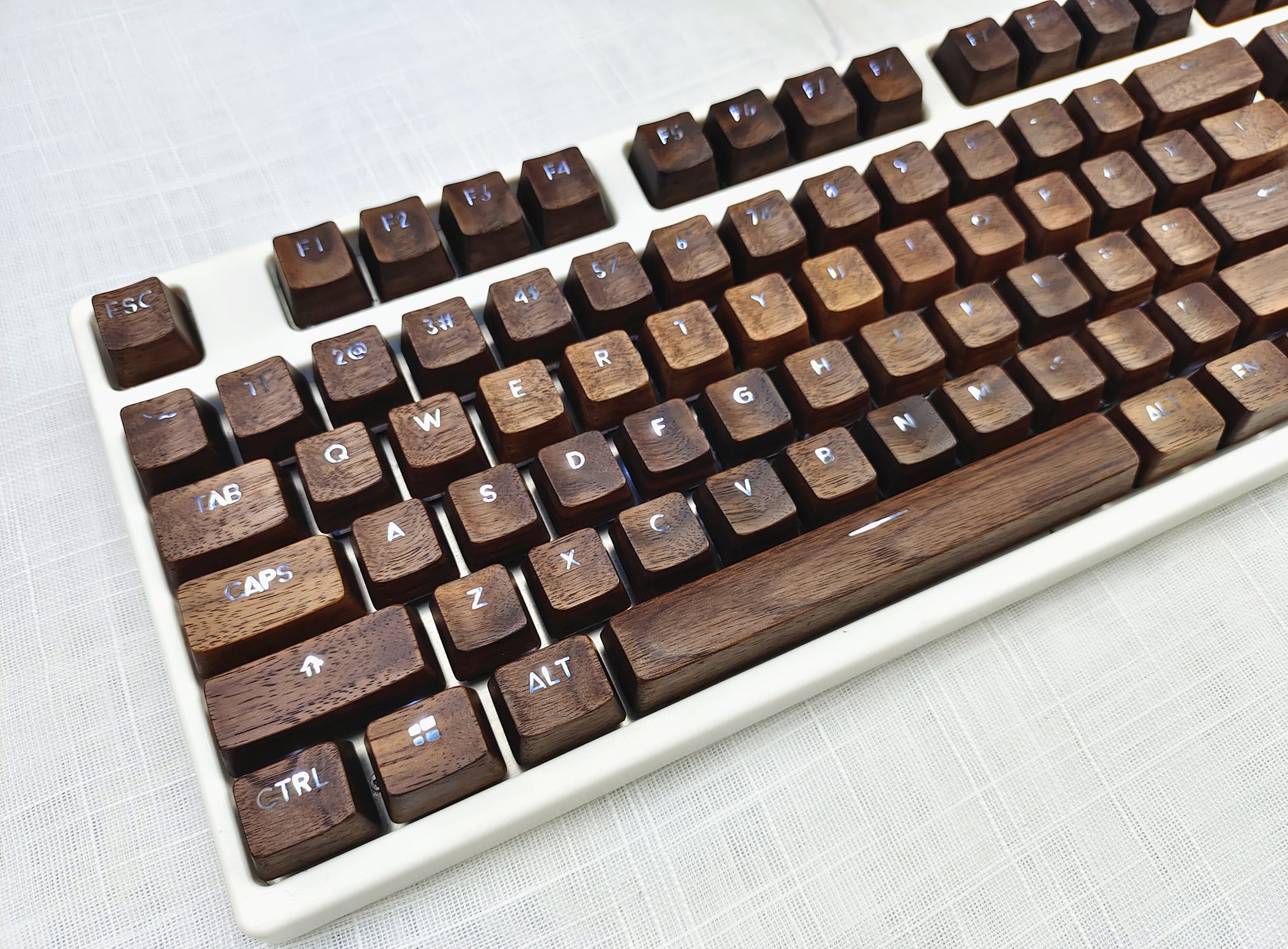Custom Wooden Full Keycaps Setwalnut Solid Wood & Resin - Etsy