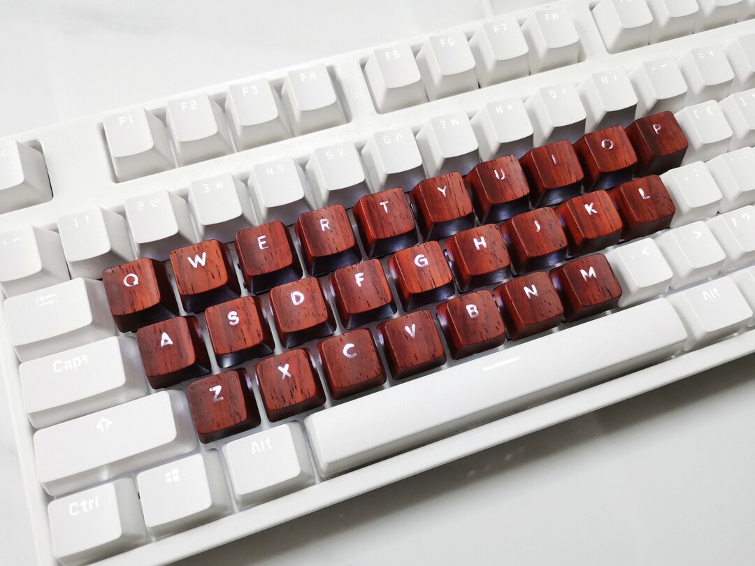 Solid Rosewood Keycaps Set,custom Engraved Backlit Artisan Keycap,for ...