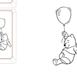 Numerical Enter Keycap Pooh Bear and Balloon Handmade Engraved 2.25u ...