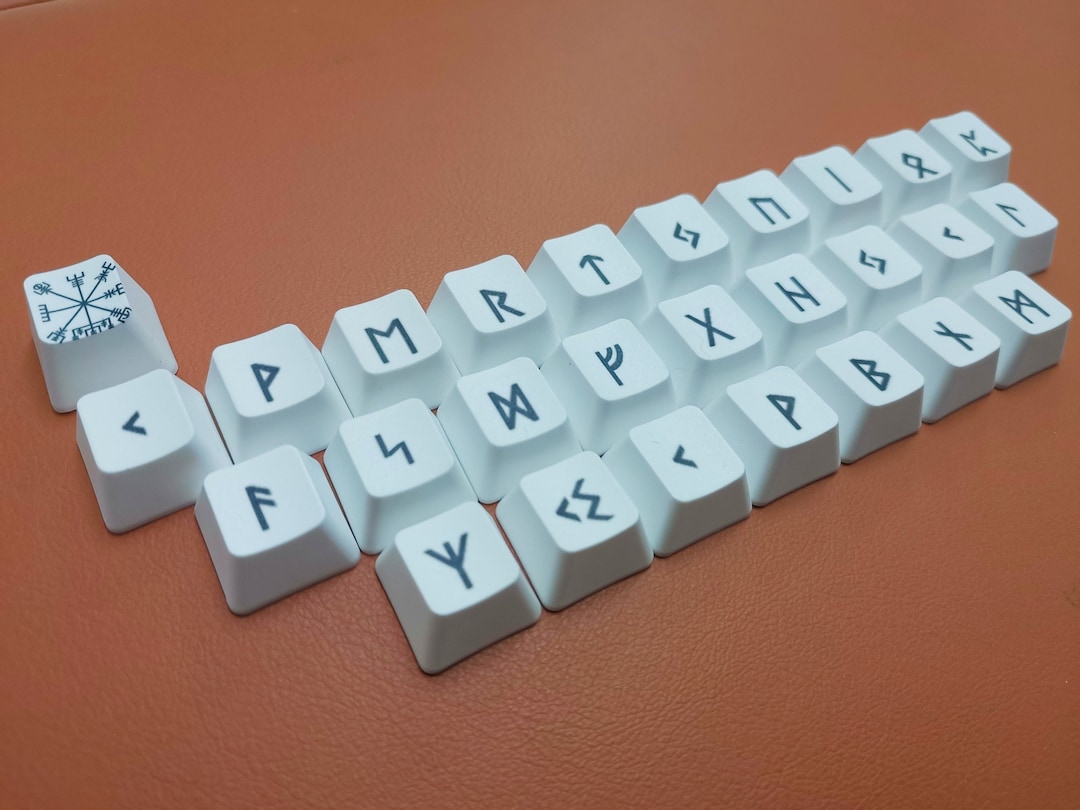 Rune Keycap Set, Elder Futhark Runes Keycaps, PBT Artisan Dye-Subbed ...