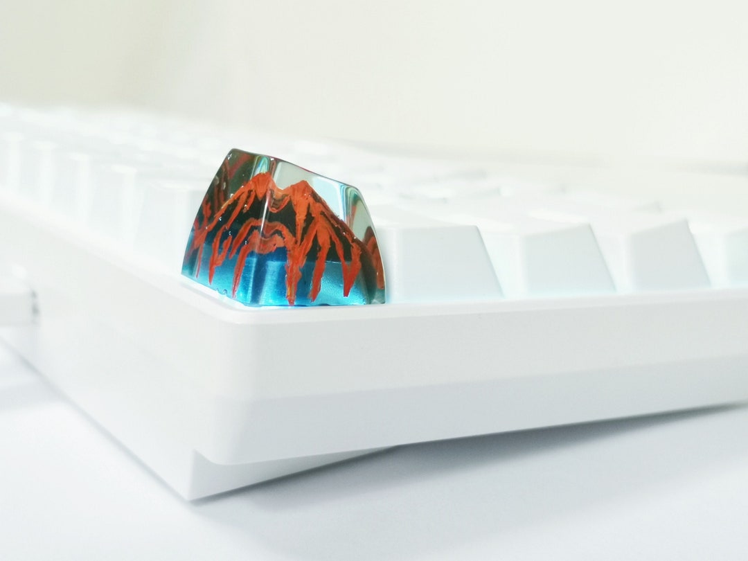 Mt . Fuji Volcanic Eruption Artisan Resin Esc Keycap,translucent Shine ...