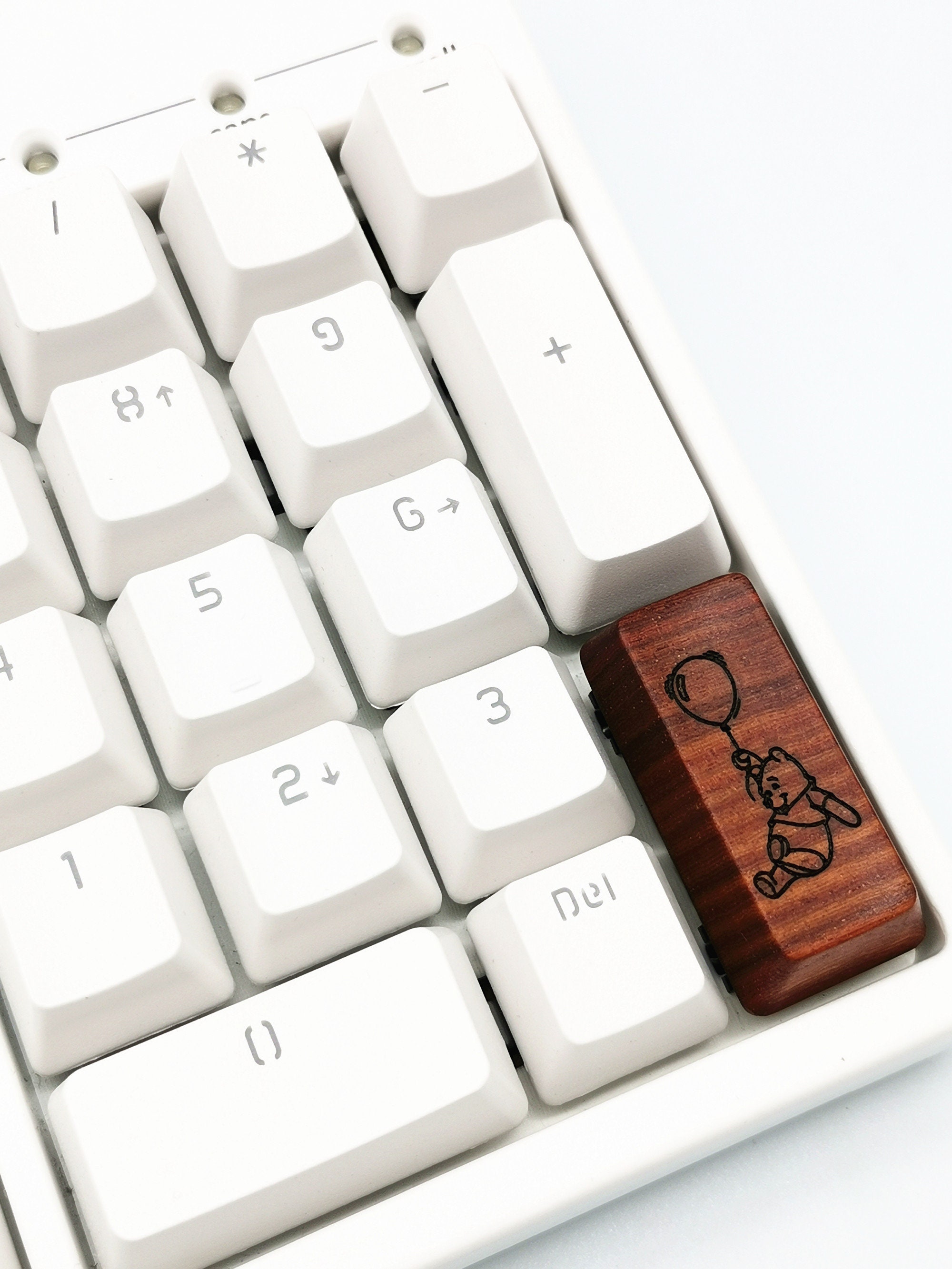 Numerical Enter Keycap Pooh Bear and Balloon Handmade Engraved | Etsy