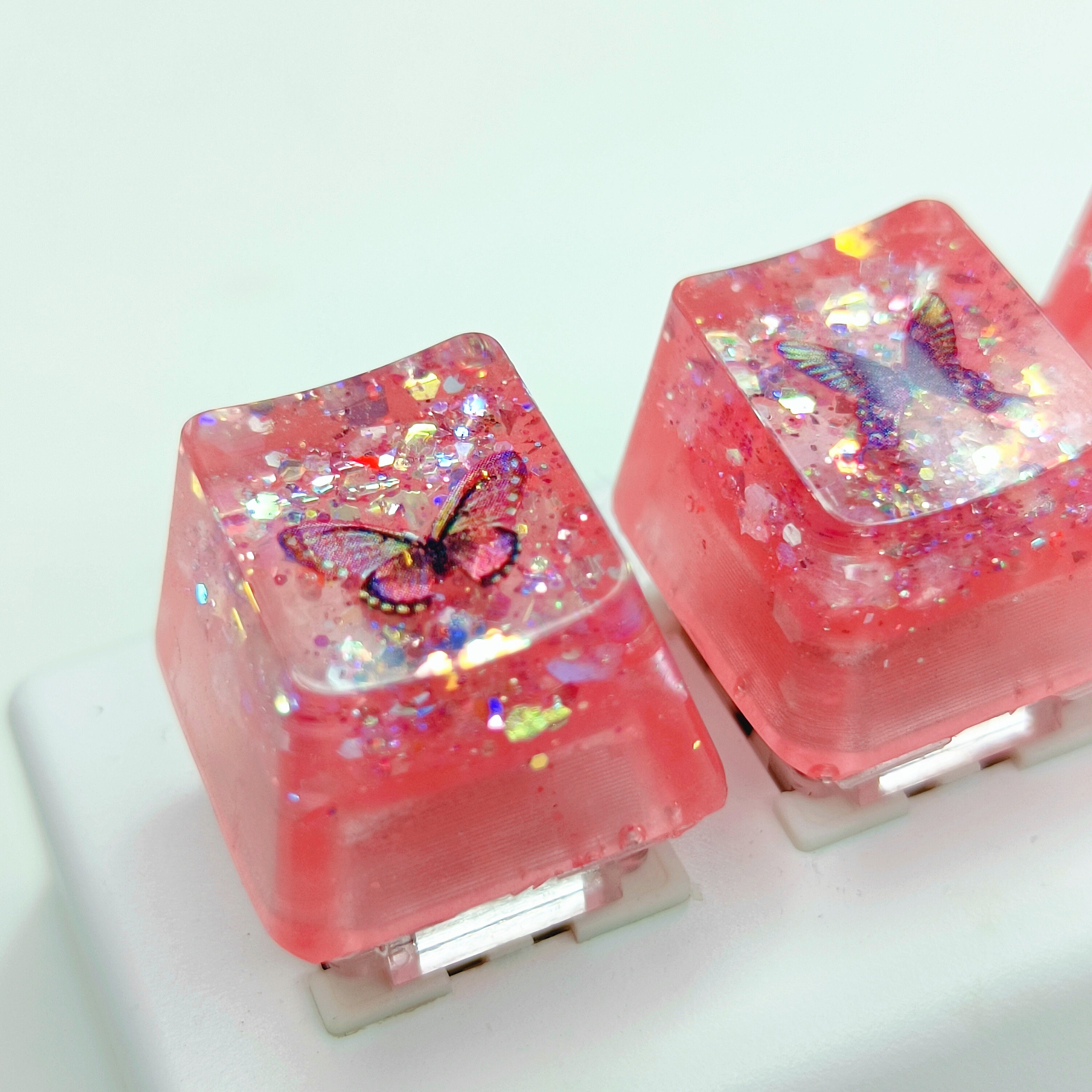 Butterfly R4/ESC Artisan Resin Keycaps Shine Throught Keycap - Etsy