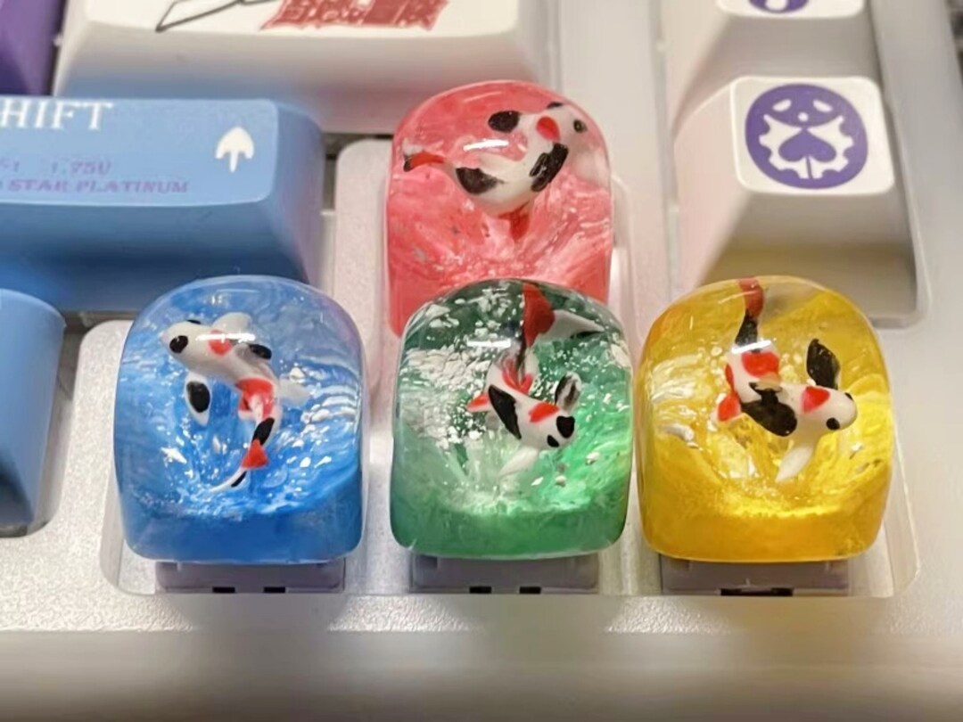 Custom Artisan Keycaps,koi Fish Resin Backlit Keycap for Cherry MX ...