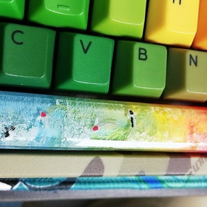 Koi Fish Resin Backlit Artisan Keycap Spacebar R4/ESC Enter Shift Tab Caps Lock Ctrl Alt for All ...