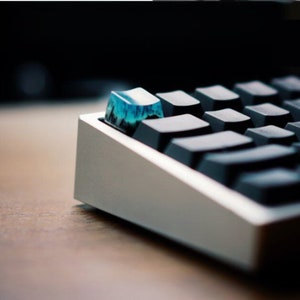 Handmade Backlit Artisan Keycap Snow Mountain Resin & Solid Wood ...
