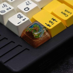 Handmade SA Profile Backlit Key Cap Hidden Fairyland Wood & Resin ...