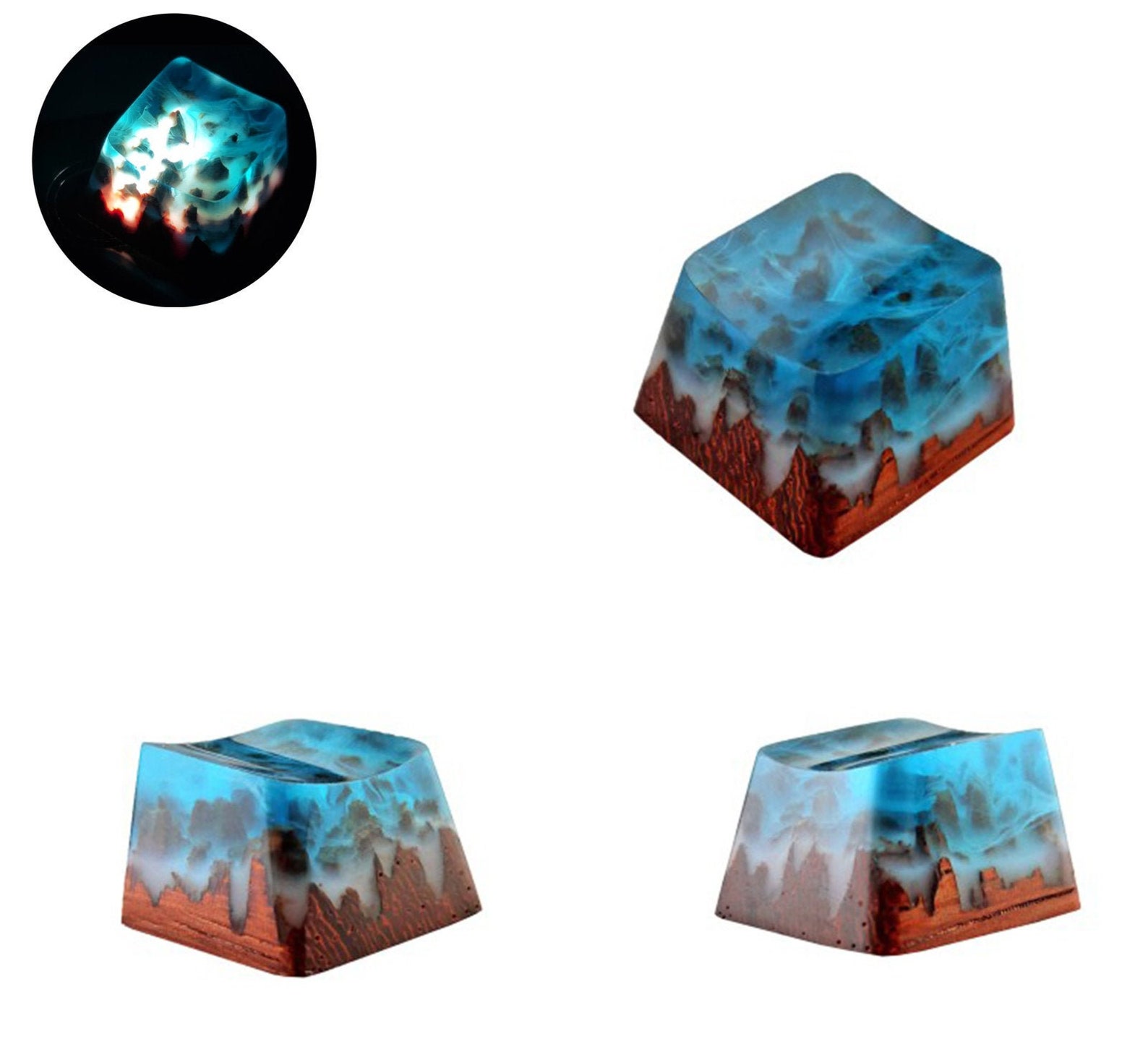 Handmade Backlit Artisan Keycap Snow Mountain Resin & Solid - Etsy