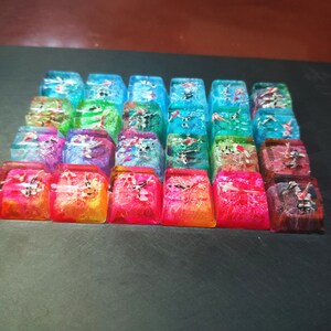 Koi Fish Resin Backlit Artisan Keycap Spacebar R4/ESC Enter Shift Tab Caps Lock Ctrl Alt for All ...