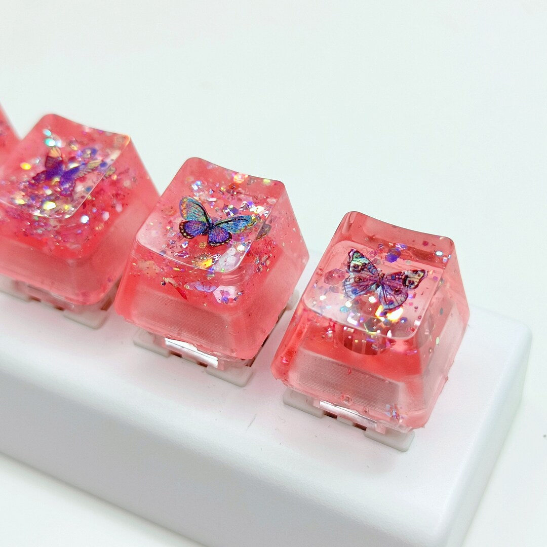 Butterfly R4/ESC Artisan Resin Keycaps Shine Throught Keycap for Cherry ...