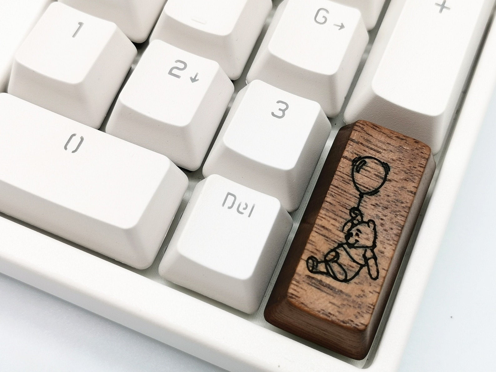 Numerical Enter Keycap Pooh Bear and Balloon Handmade Engraved | Etsy