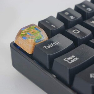 Handmade SA Profile Backlit Key Cap Hidden Fairyland Wood & Resin ...
