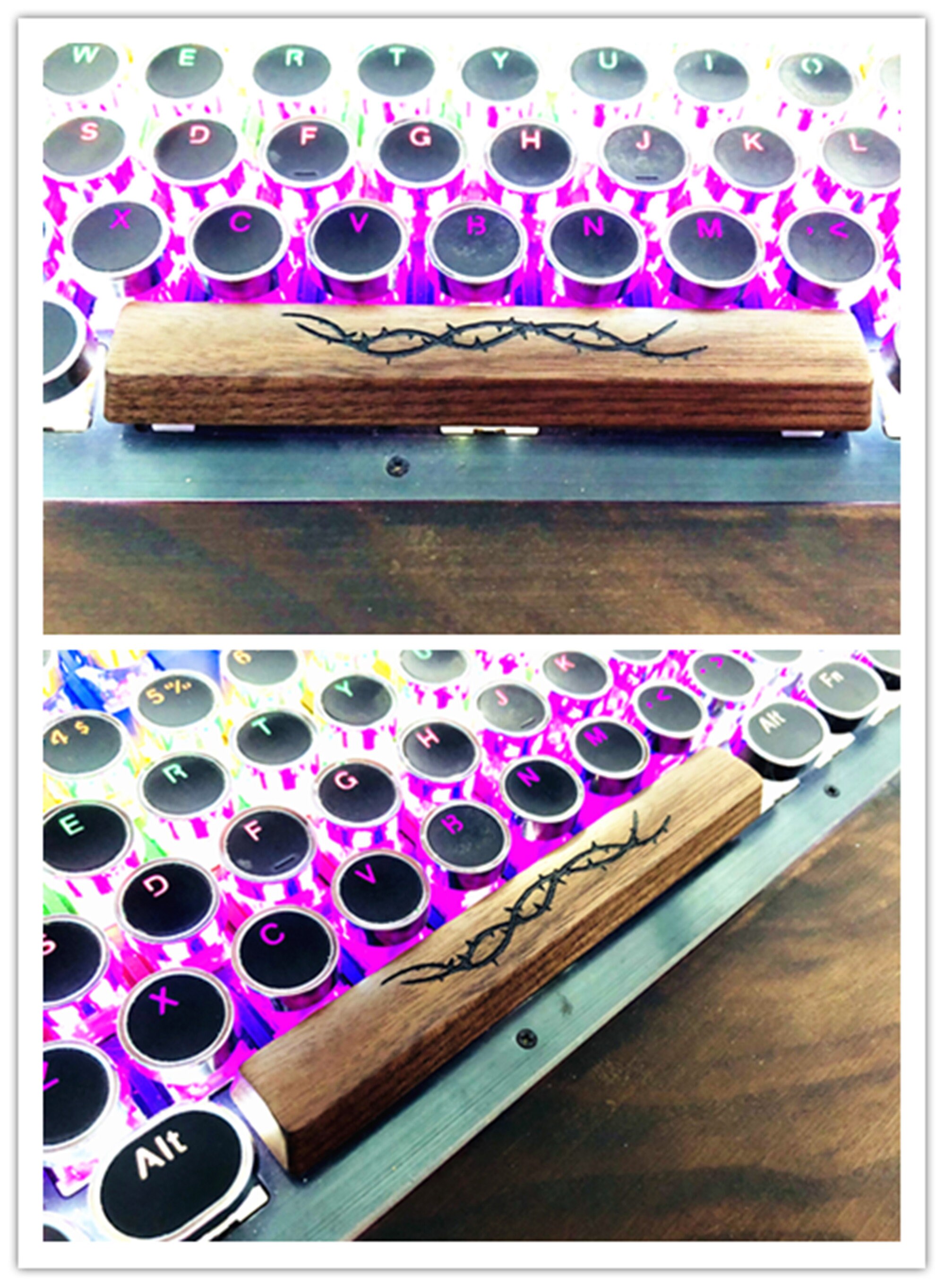 Wooden Spacebar Artisan Keycap Engraved Vines Walnut Wood | Etsy