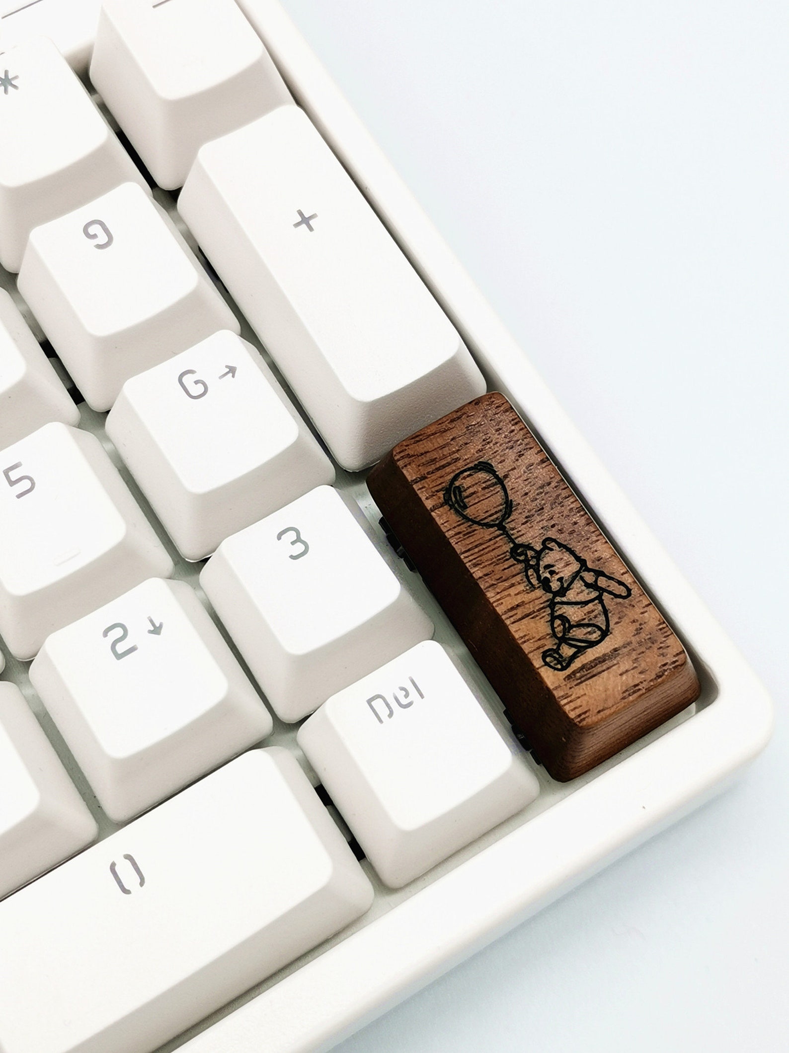 Numerical Enter Keycap Pooh Bear and Balloon Handmade Engraved | Etsy