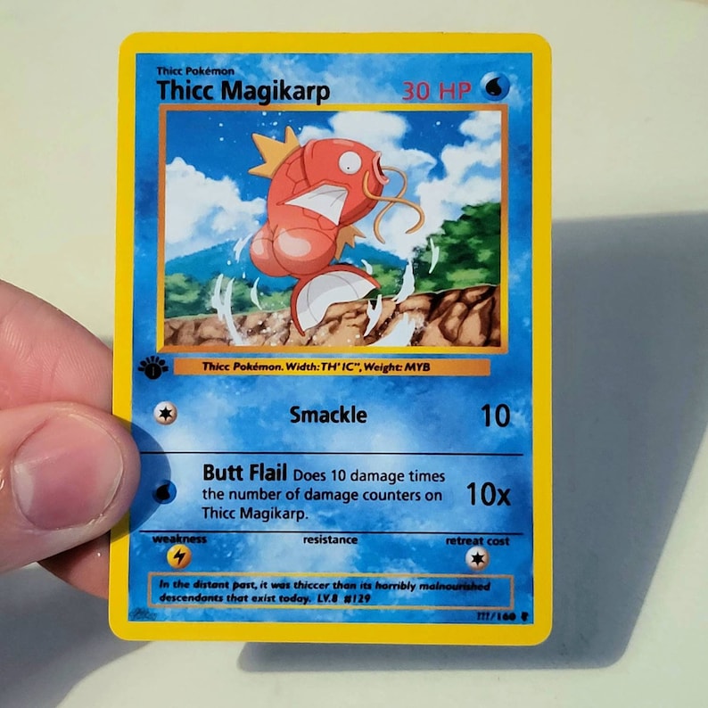 Thicc Magikarp Holographic Custom Made Pokemon Card - Etsy