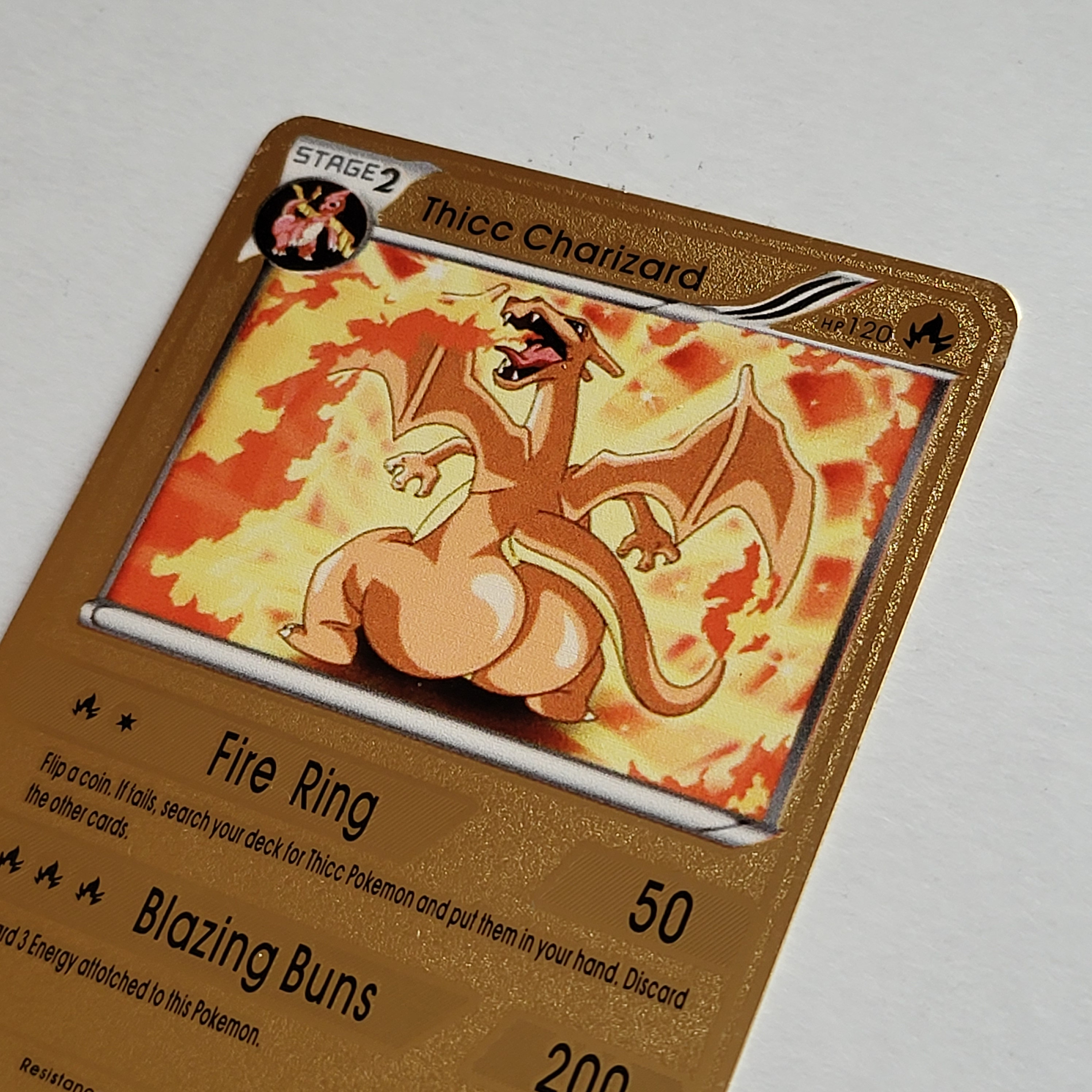 GOLD Thicc Charizard Metal Pokemon Card - Etsy Denmark