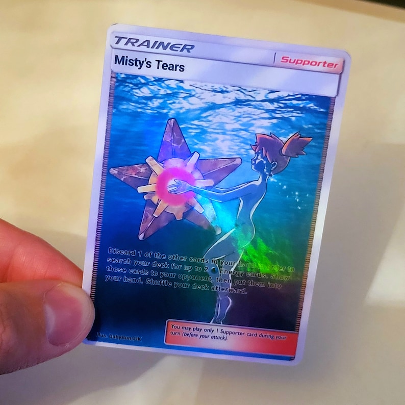 Mistys Tears Holo Custom Made Pokemon Card Etsy