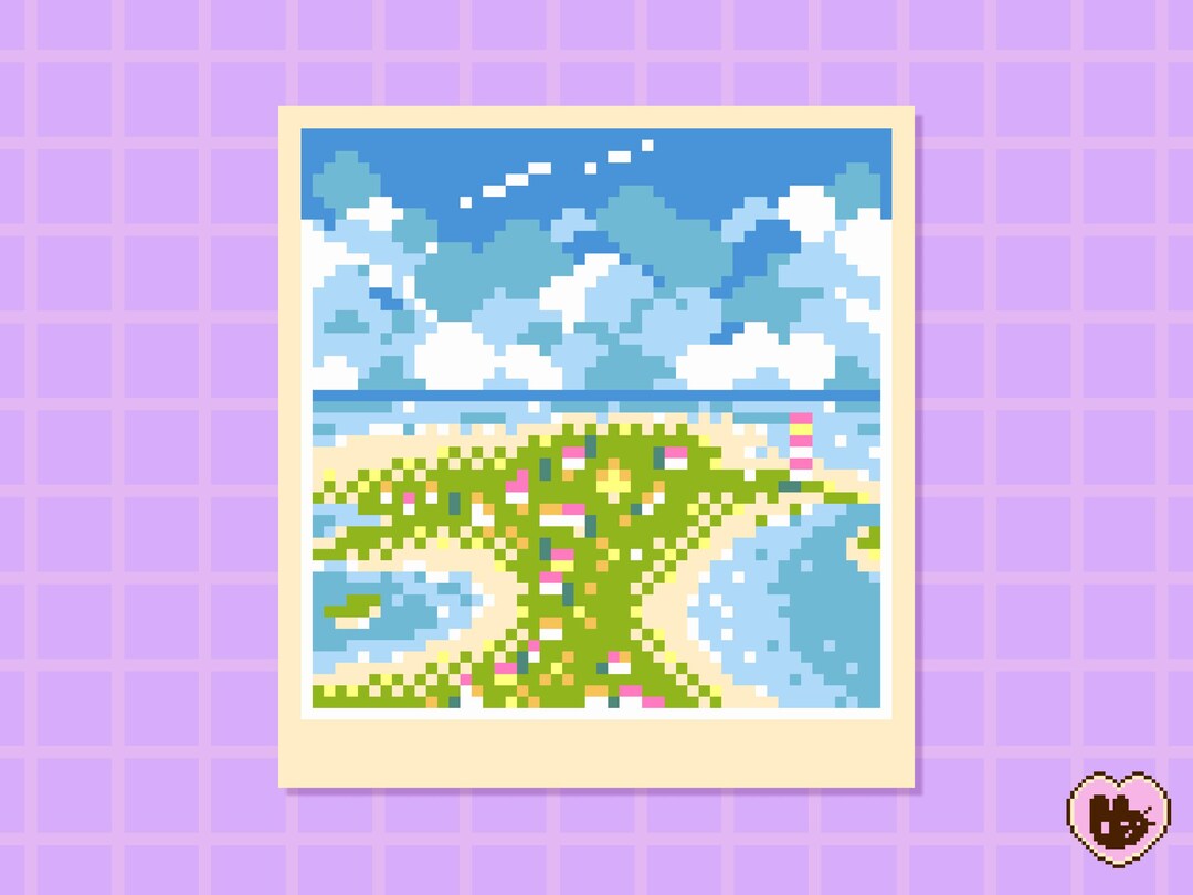 Beach Village Polaroid - Modern Cross Stitch / Needlepoint Pattern ...