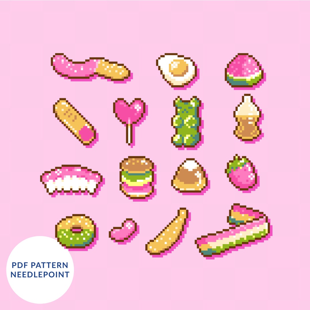 Cute Gummies Modern Needlepoint Pattern Instant Download PDF Beginner ...