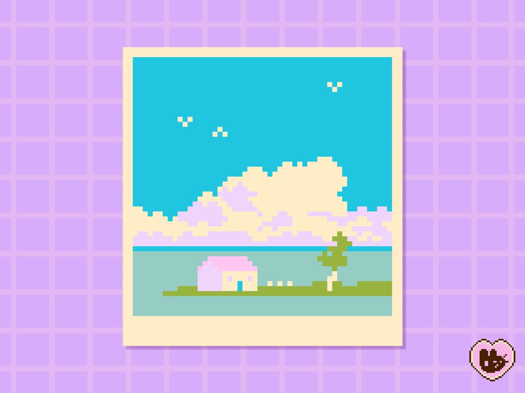 Lake Polaroid - Modern Cross Stitch / Needlepoint Pattern - Instant ...