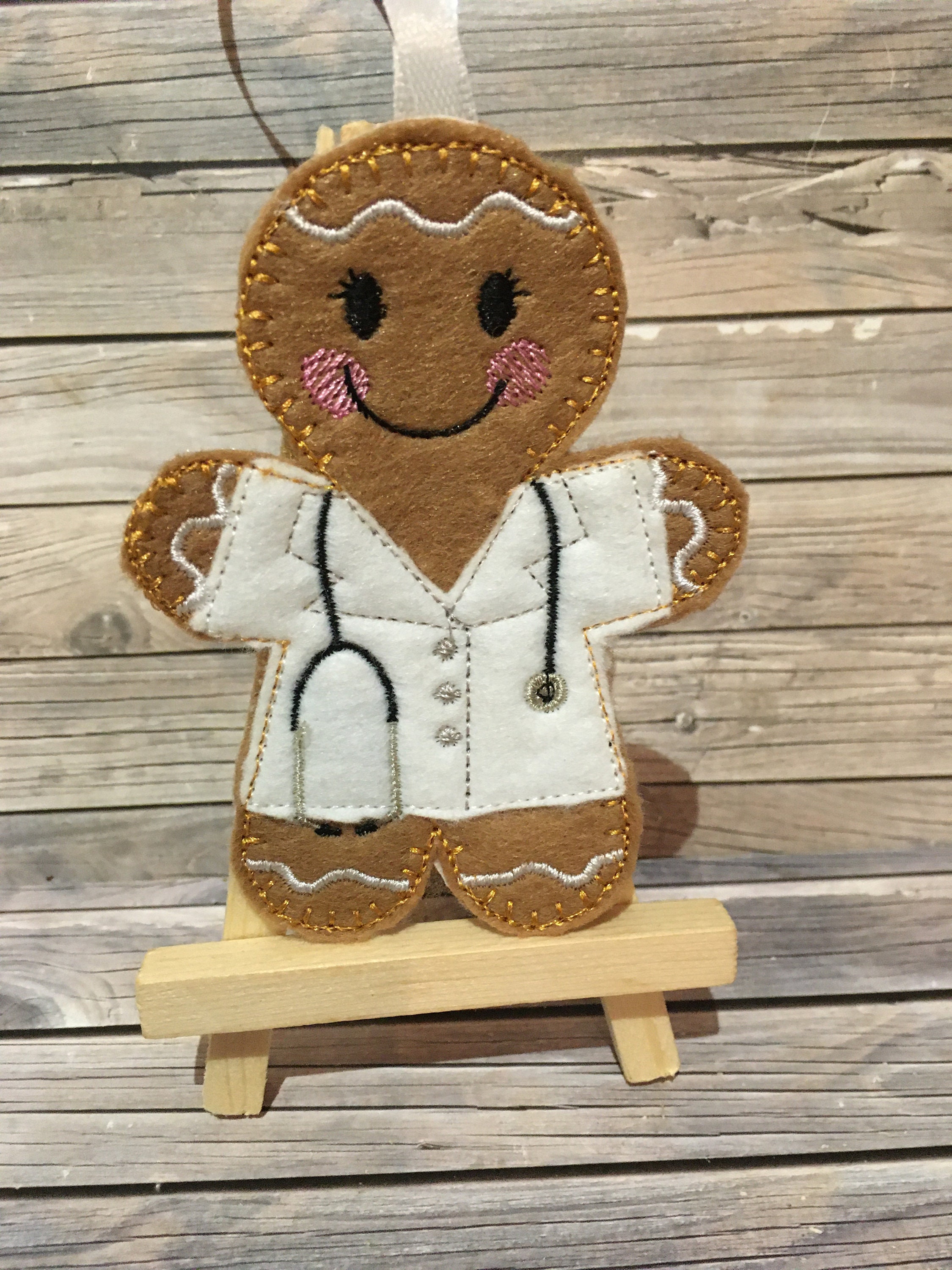 Felt Embroided Gingerbread Female Doctor Decoration - Etsy UK