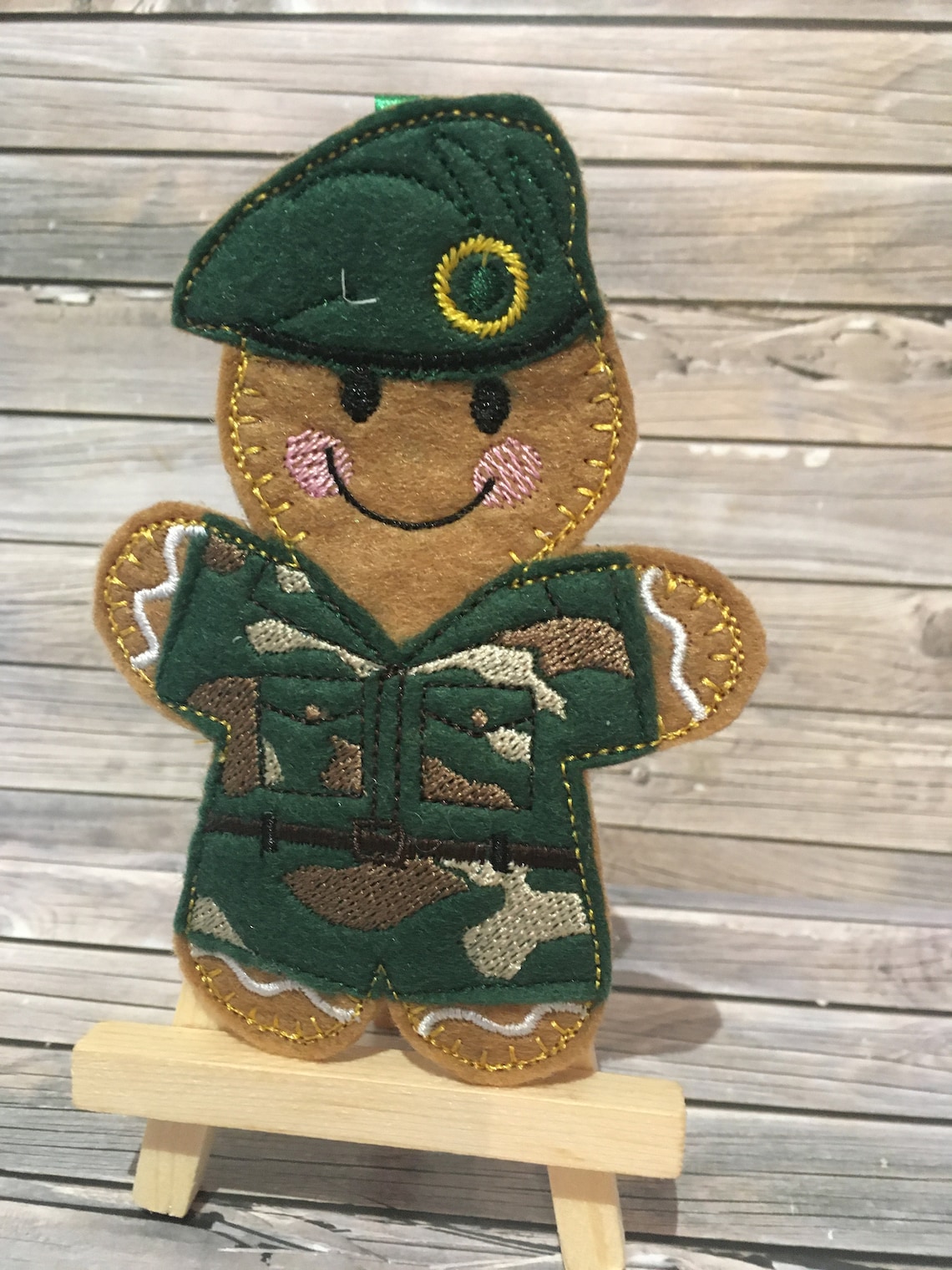 Felt embroided gingerbread soldier | Etsy