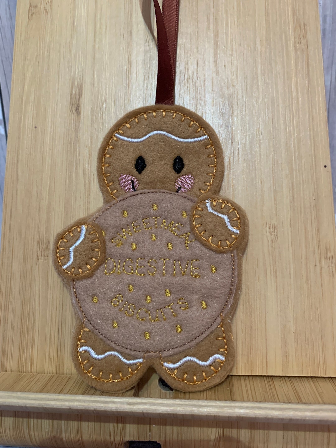 Gingerbread Man Holding a Digestive Biscuit - Etsy