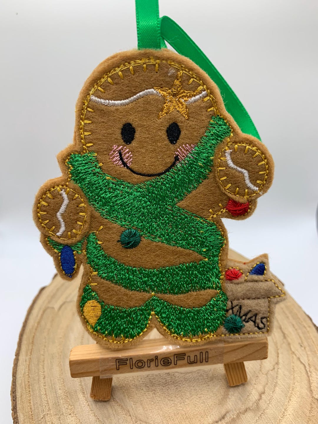 Gingerbread Man With Christmas Tinsel - Etsy