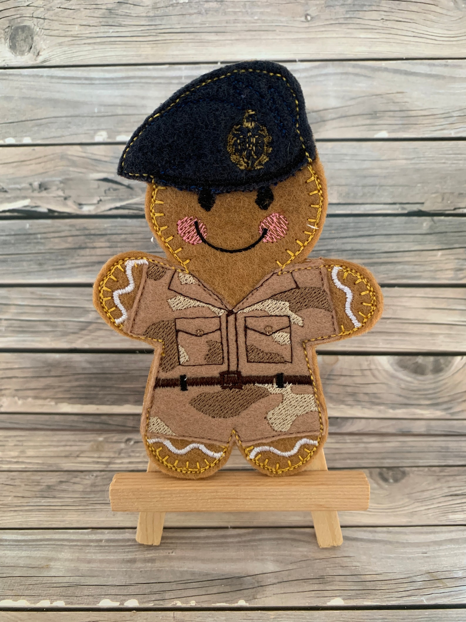 Felt embroided gingerbread soldier | Etsy
