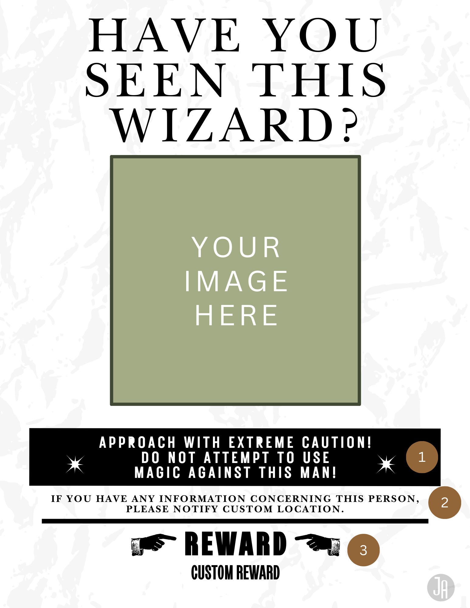 Custom Wanted Posters Variety Pack Wall Art Wizard, Western, or Monster ...