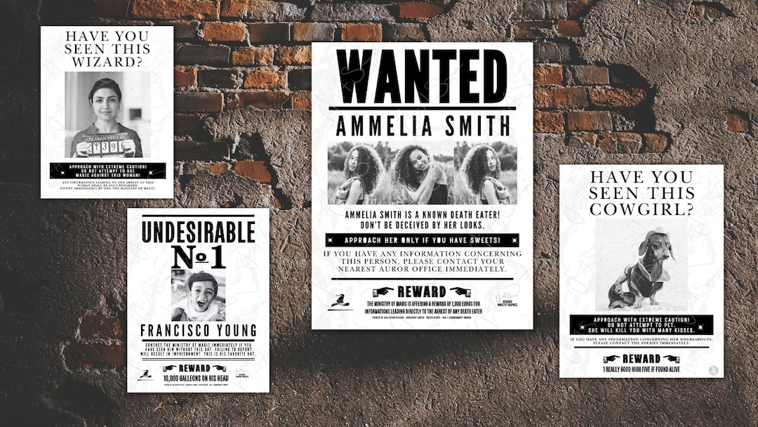 Custom Wanted Posters Variety Pack Wall Art Wizard, Western, or Monster ...