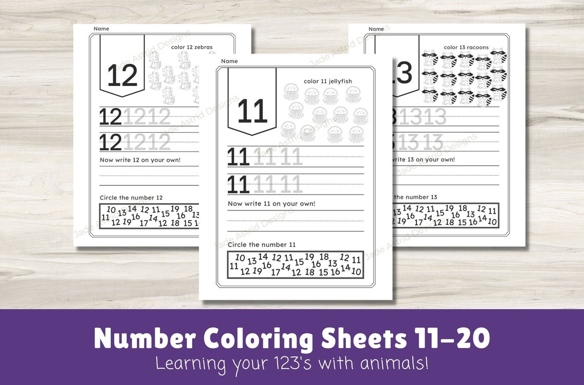 Counting Numbers 10-20 | Activity Sheets | Writing Numbers | Printable ...