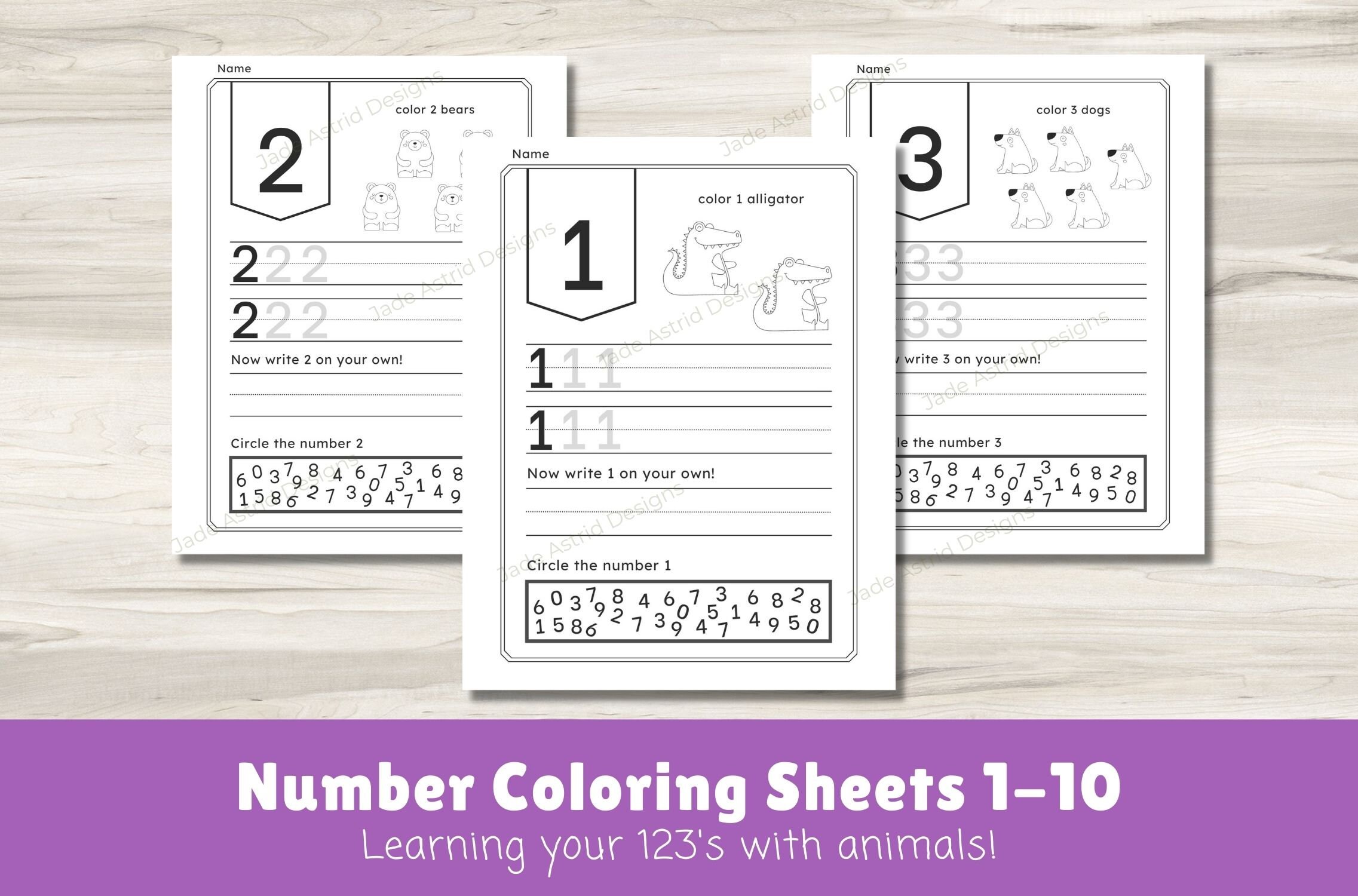 Learning Your Numbers 1-10 | Coloring Pages for Children in School or ...
