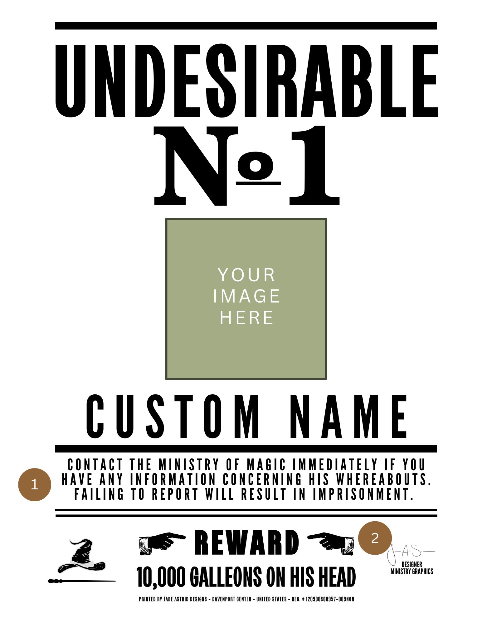 Custom Wanted Posters Variety Pack Wall Art Wizard, Western, or Monster ...