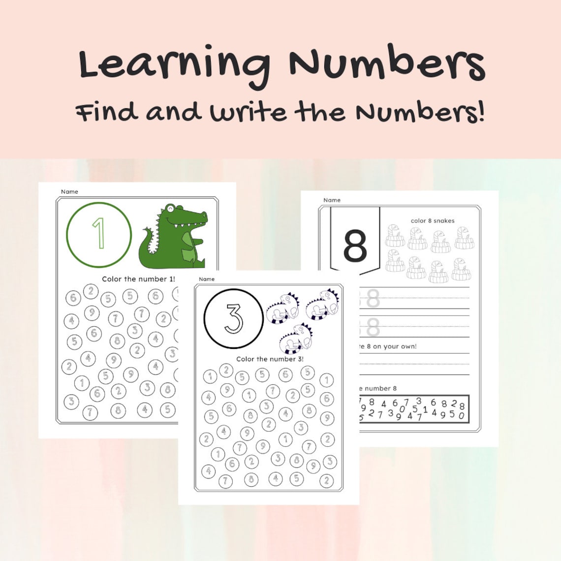 Preschool Writing | Alphabet and Numbers | Number Tracing Worksheets ...