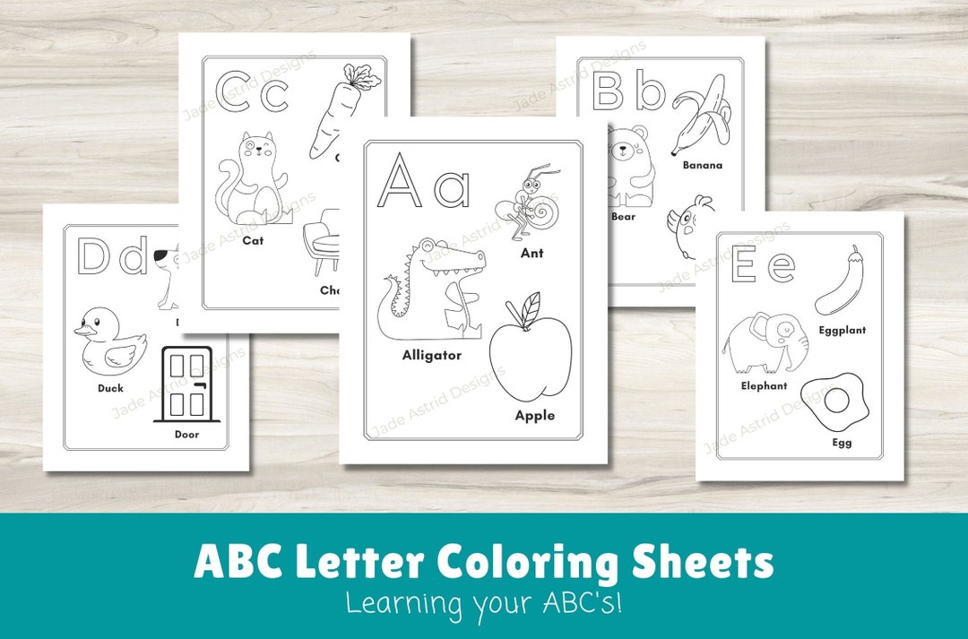 Learning the Alphabet Worksheets | A-Z Coloring Pages for Children ...